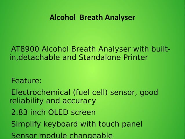 Alcohol Breath Analyser | PPT | Consumer Electronics | Technology & Computing