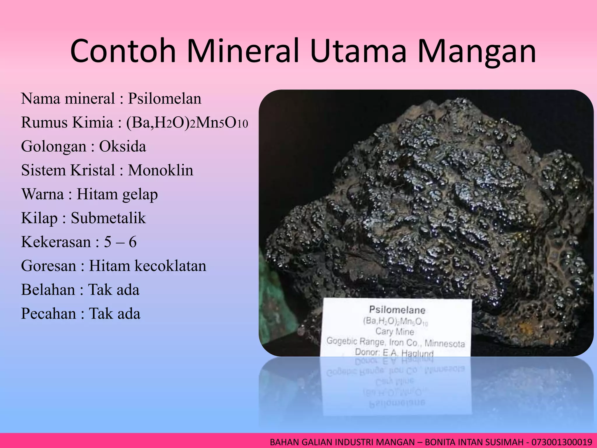 MANGAN - BAHAN GALIAN INDUSTRI - BONITA | PDF