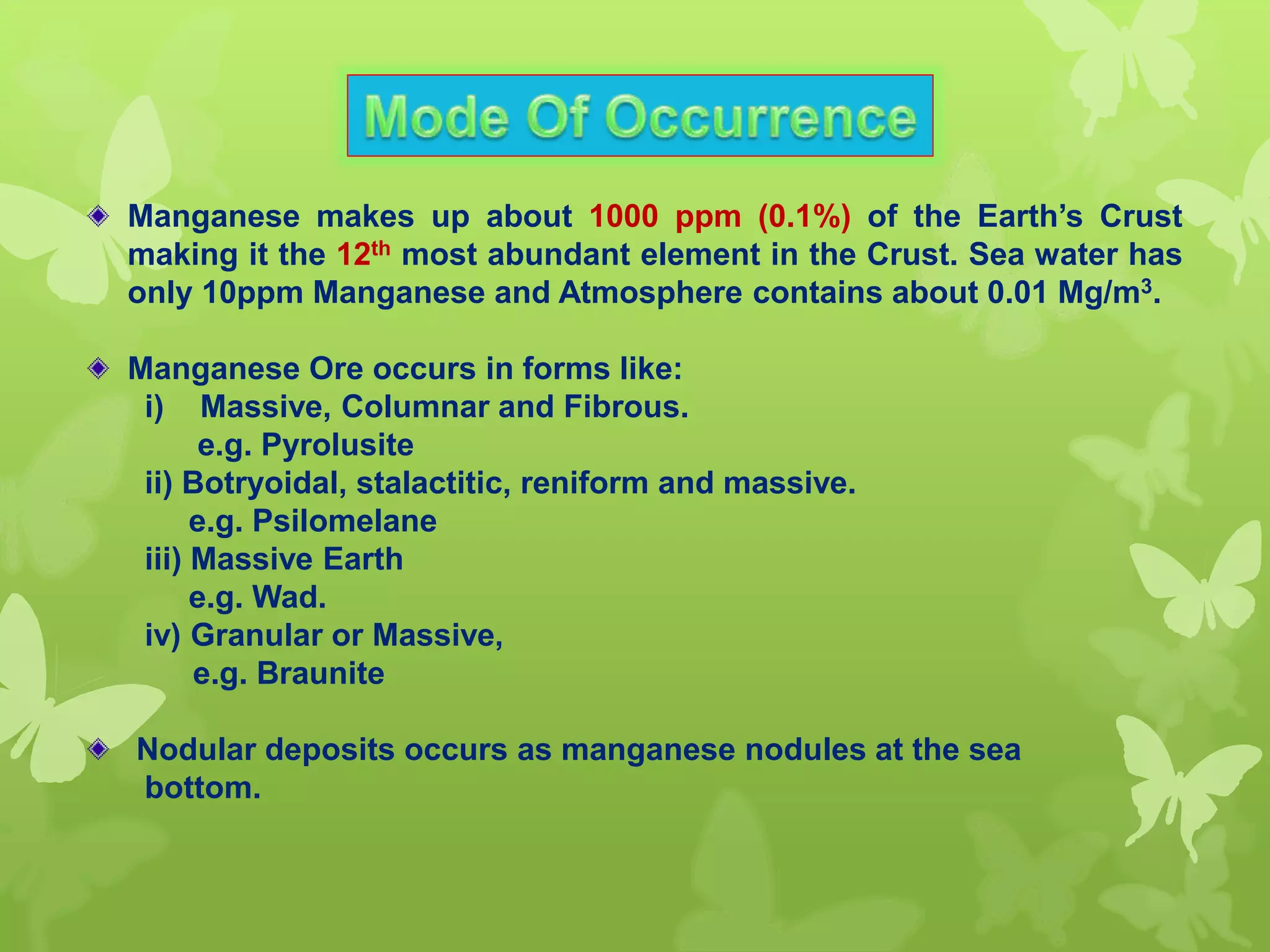 Manganese deposits of india | PPTX