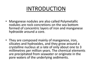 Manganese nodules | PPTX | Chemistry | Science