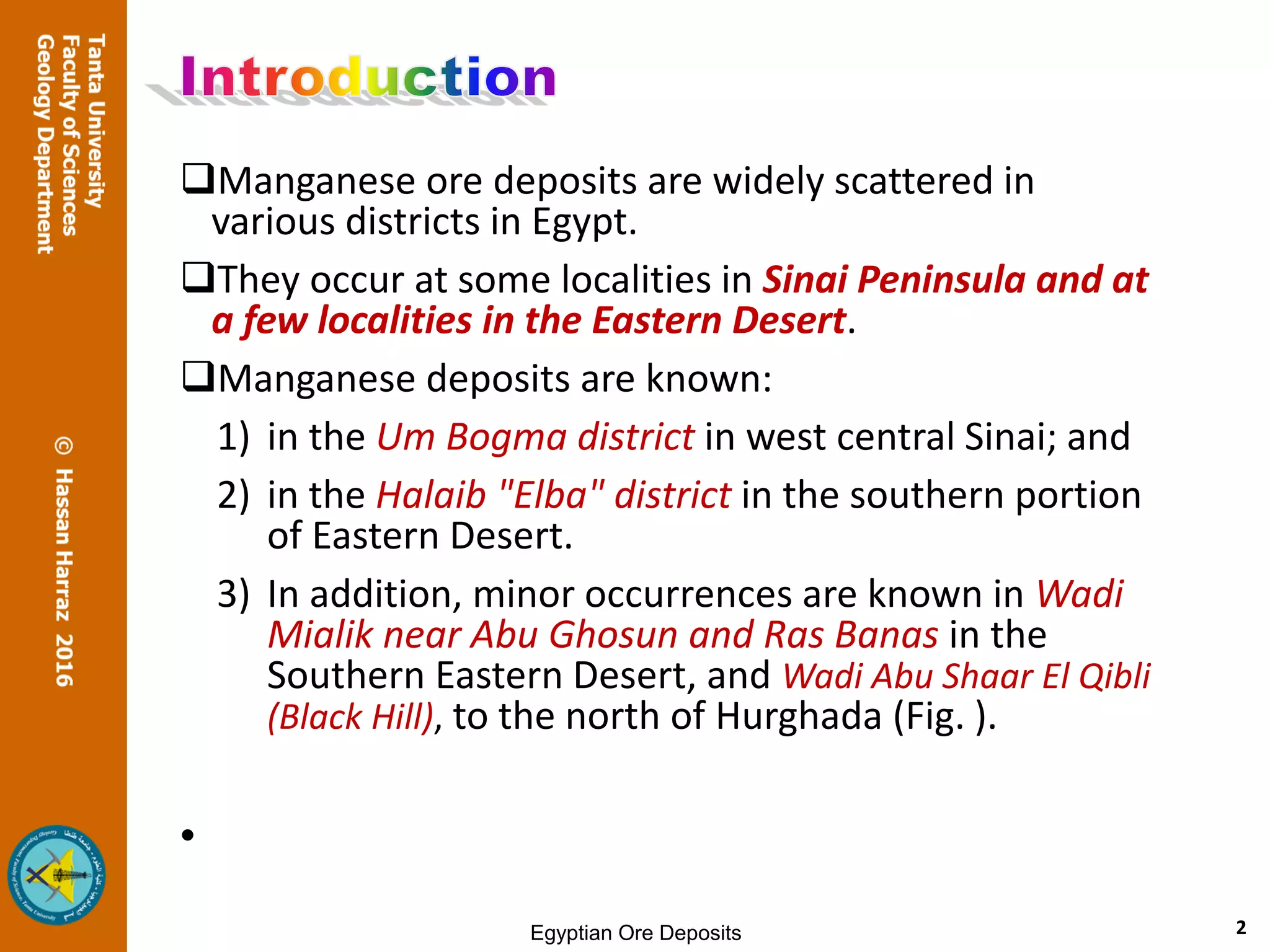 MANGANESE ORE DEPOSITS IN EGYPT | PDF