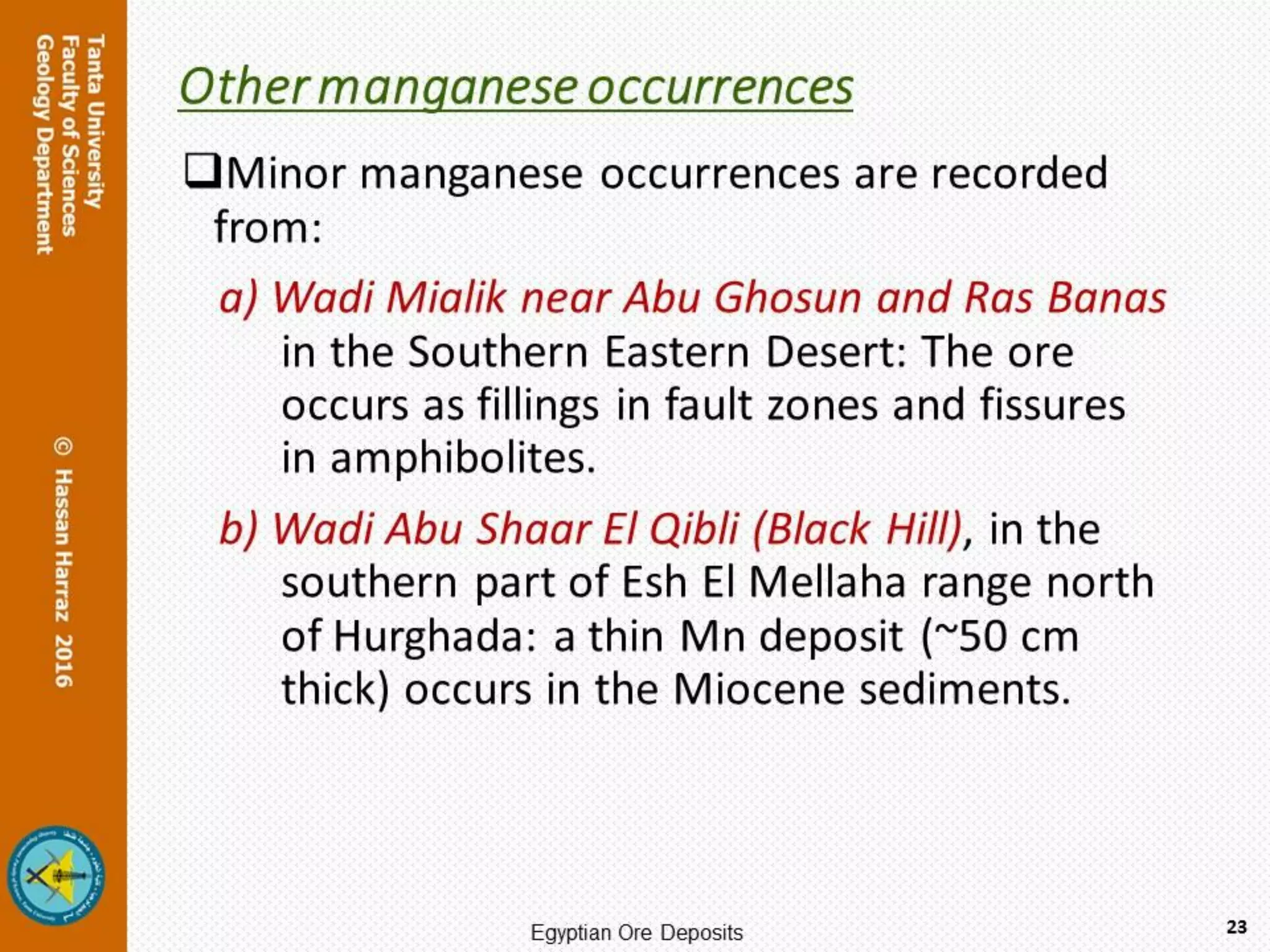 MANGANESE ORE DEPOSITS IN EGYPT | PDF