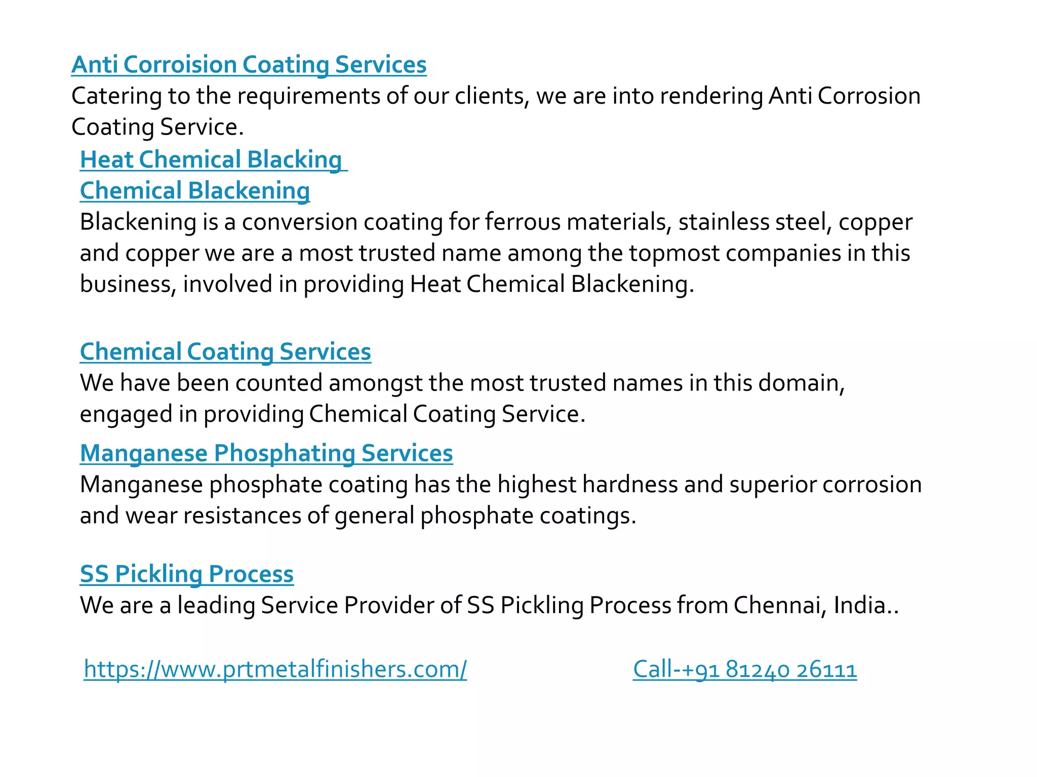 Manganese phosphate coating services | PPT