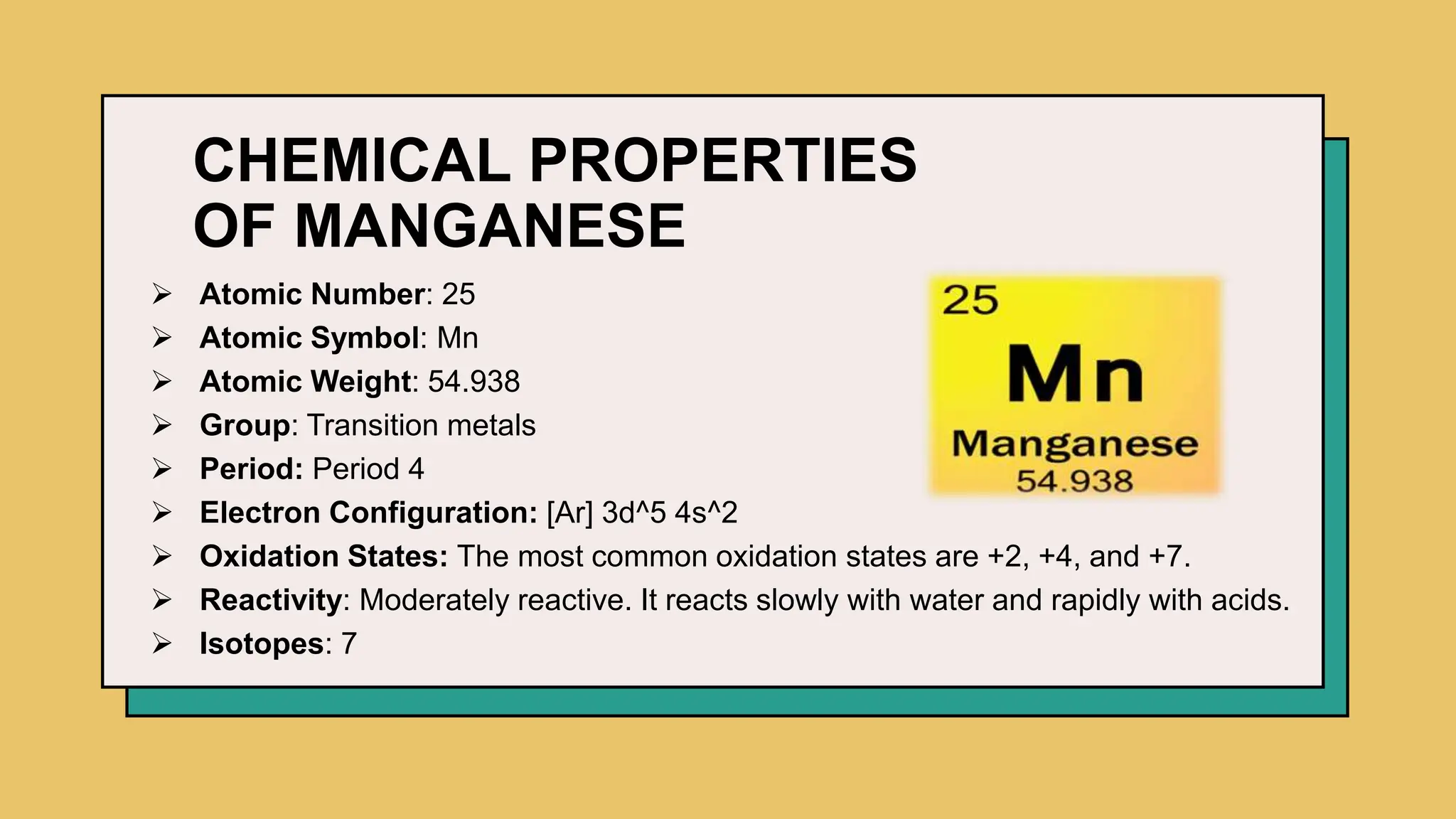 Manganese and Vanadium Rock metals in detail | PPT