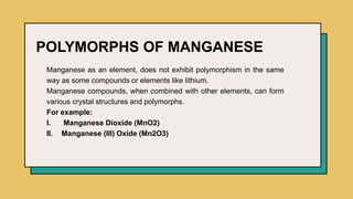 Manganese and Vanadium Rock metals in detail | PPT