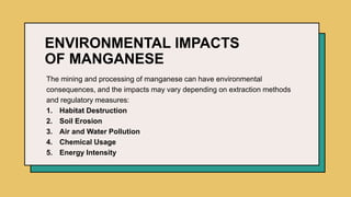 Manganese and Vanadium Rock metals in detail | PPTX