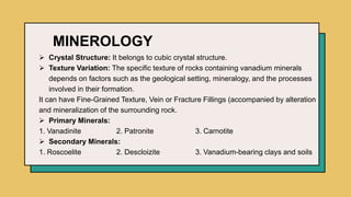 Manganese and Vanadium Rock metals in detail | PPT