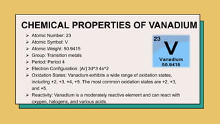 Manganese and Vanadium Rock metals in detail | PPT