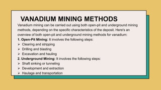 Manganese and Vanadium Rock metals in detail | PPT