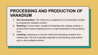 Manganese and Vanadium Rock metals in detail | PPT