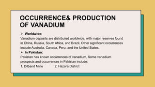 Manganese and Vanadium Rock metals in detail | PPT