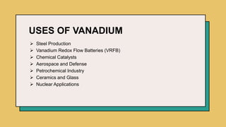 Manganese and Vanadium Rock metals in detail | PPT