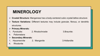 Manganese and Vanadium Rock metals in detail | PPT