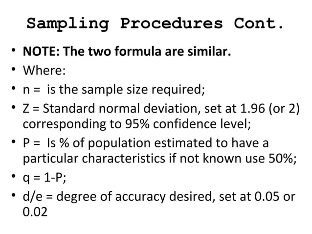Mangasini ppt lect_sample size determination | PPT | Science