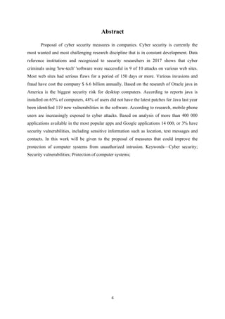 mangement MEASURE OF CYBER SECURITY MANAGMNET | DOCX