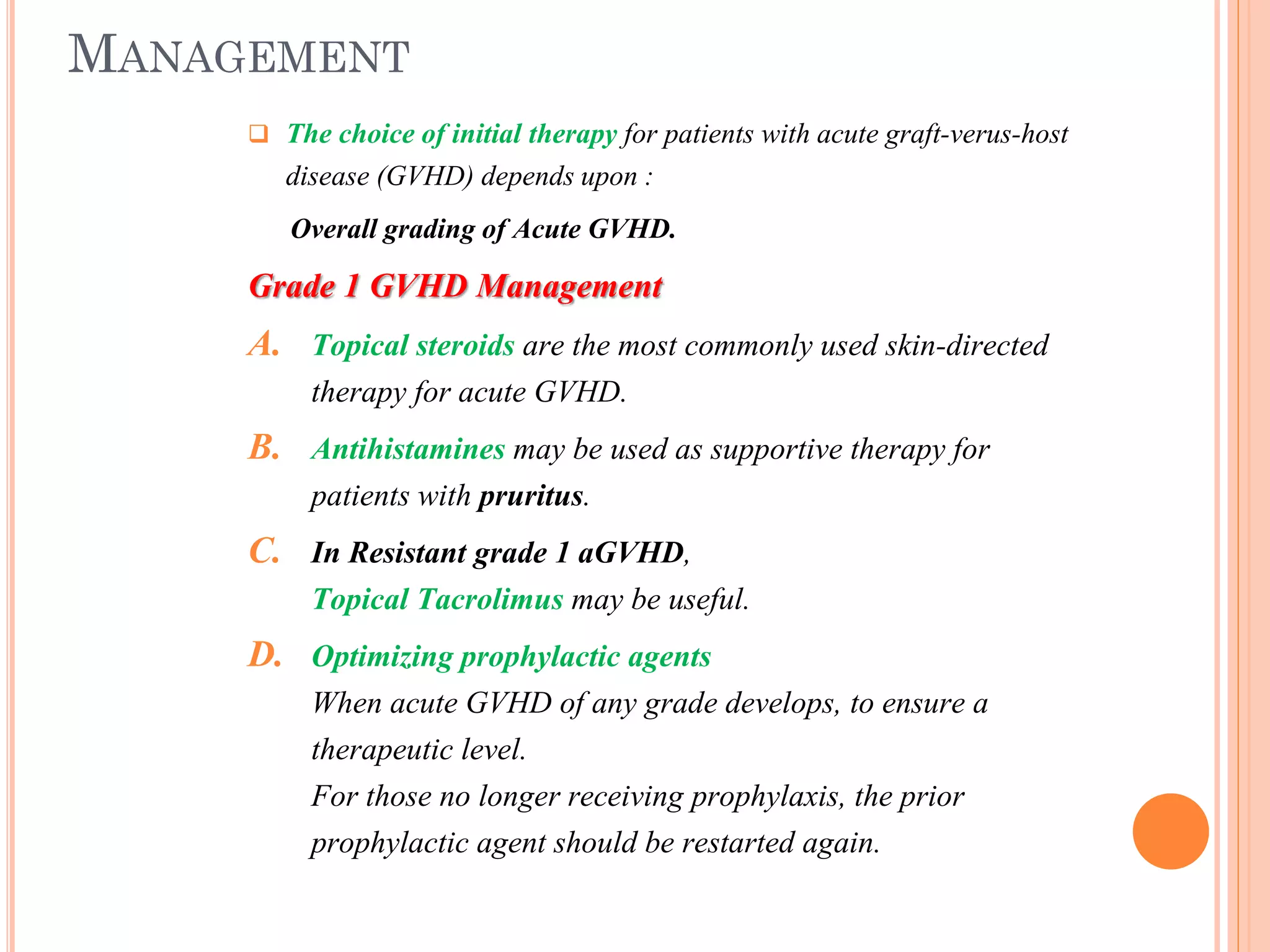Management of acute graft versus host disease | PPTX