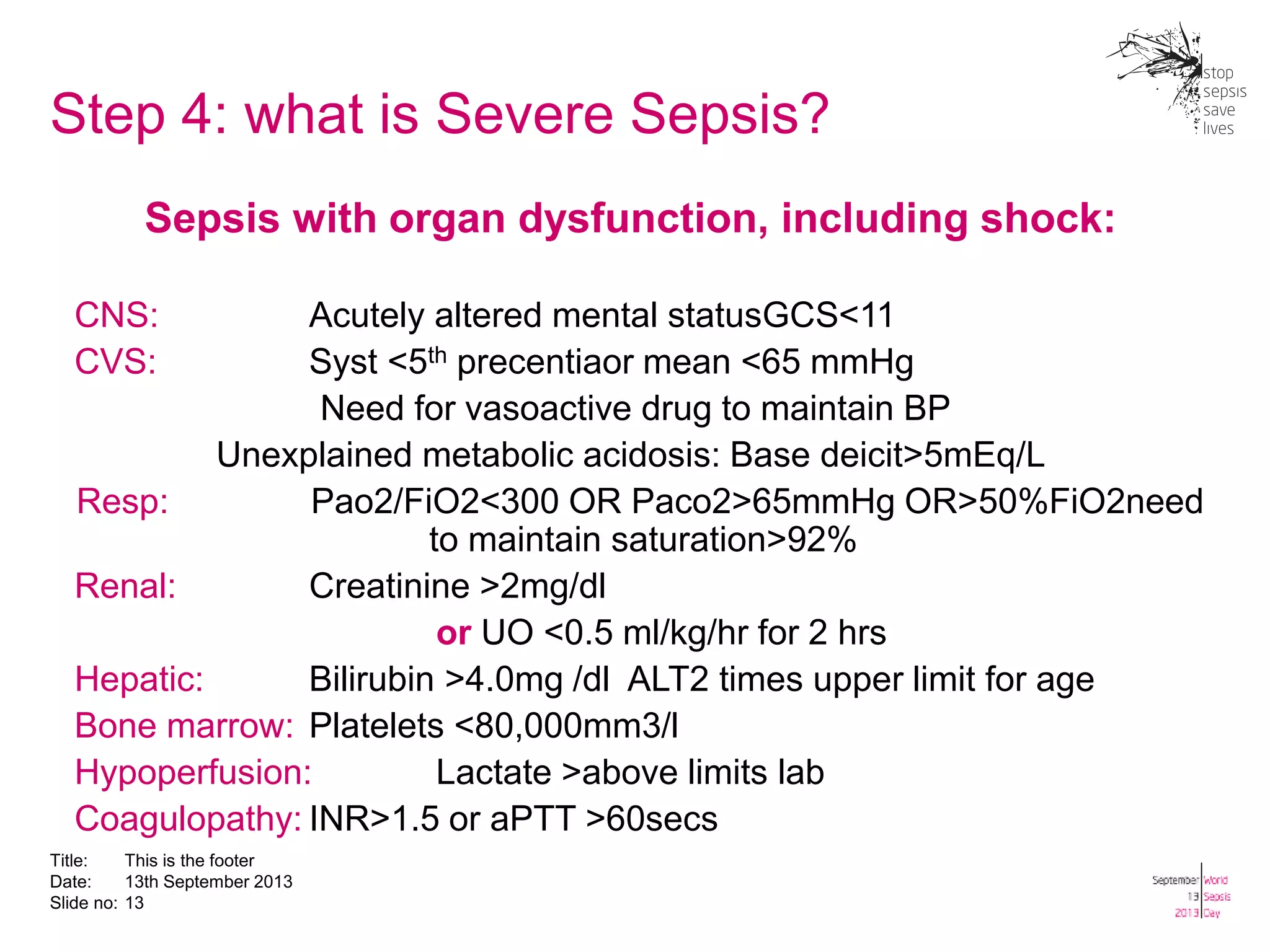 Mangement of sepsis and septic shock | PPTX