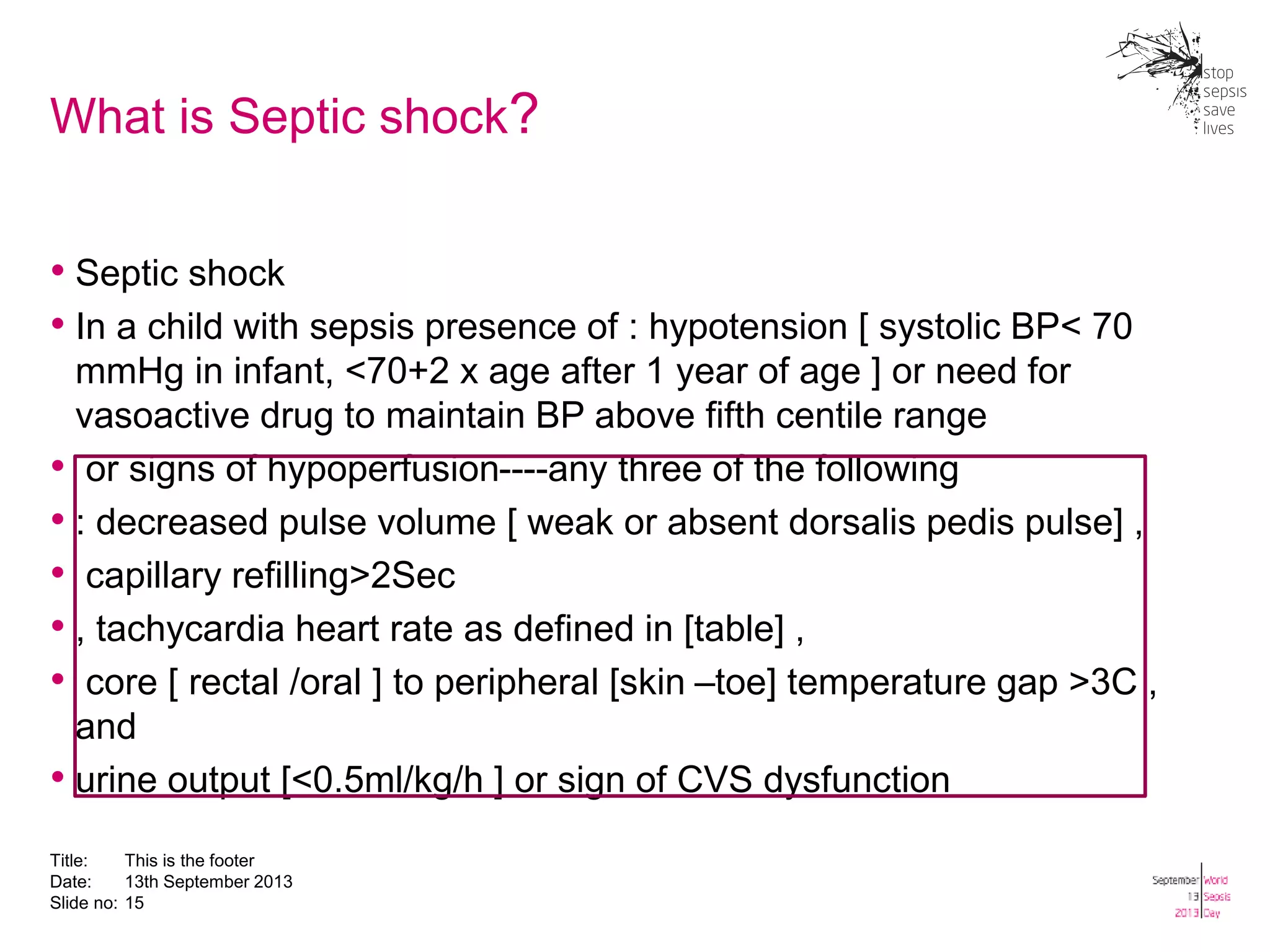 Mangement of sepsis and septic shock | PPTX