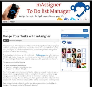 Mange your tasks with m assigner! | PPT
