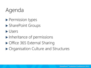 Managing permissions in SharePoint | PPTX