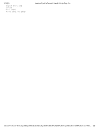 Mang jose chords by parokya ni edgar @ ultimate guitar | PDF | Music ...