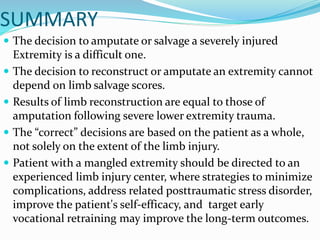 Mangled extremity and its Management | PPTX