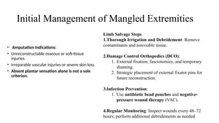 Mangled Extremity- A comprehensive Guidelines of Management | PPT
