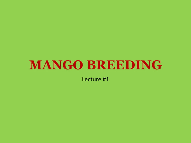 Mango breeding | PPTX | Gardening | Home & Garden