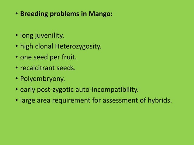 Mango breeding | PPTX | Gardening | Home & Garden