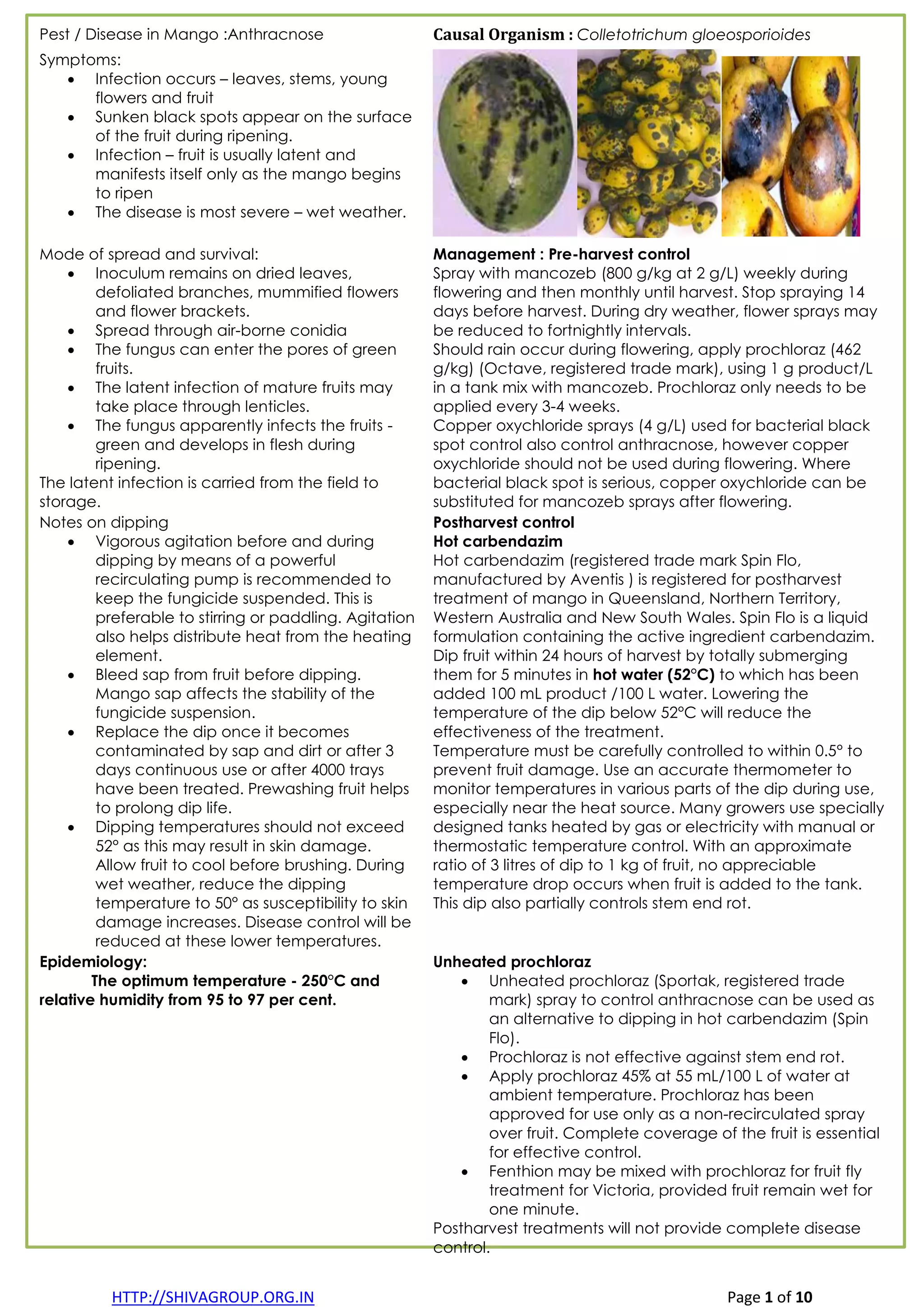 Mango crop protection | PDF