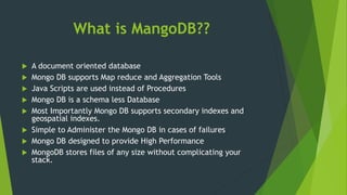 Mango Database - Web Development | PPT