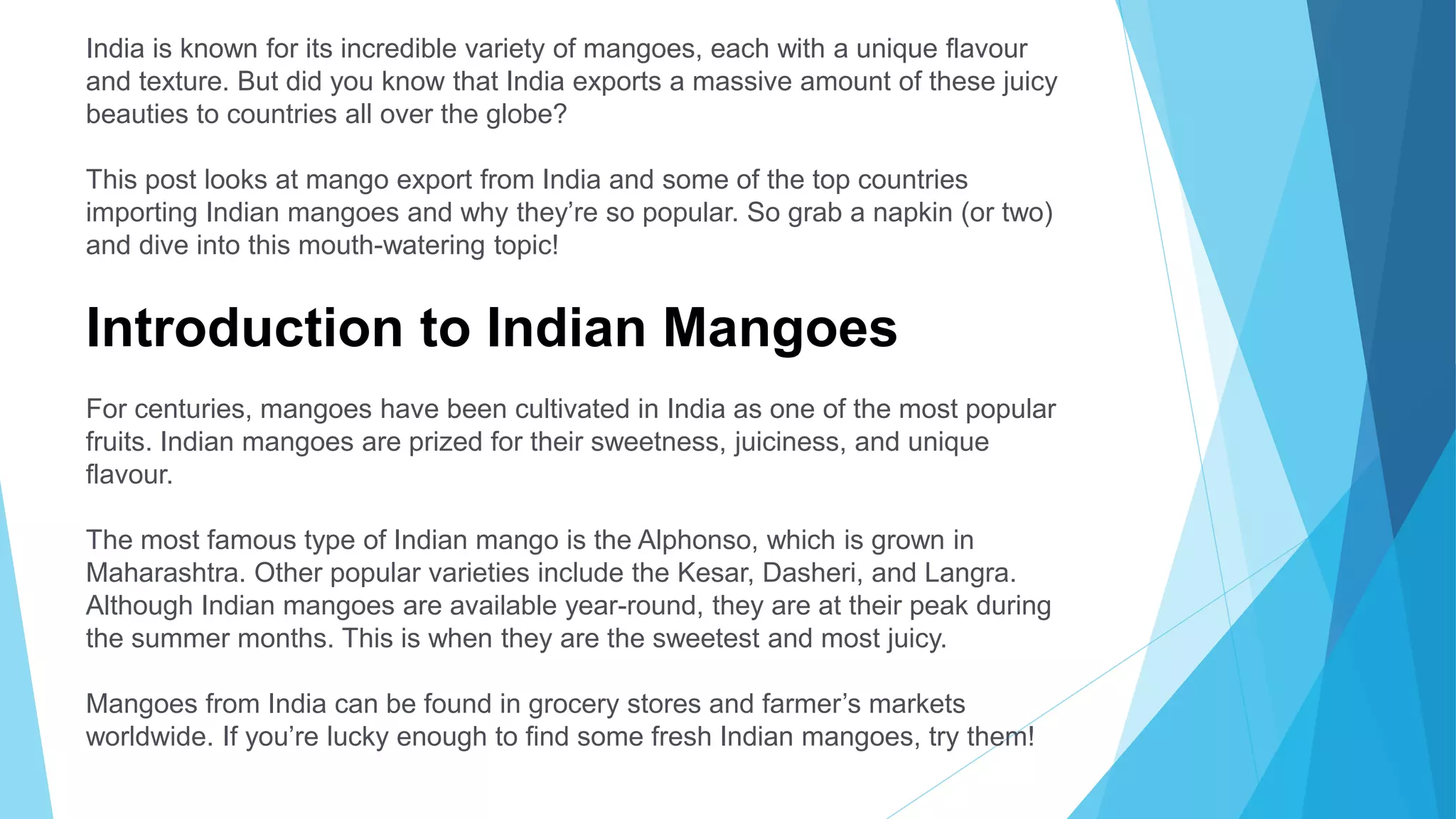 Mango Export From India Varieties of Indian Mangoes.pdf