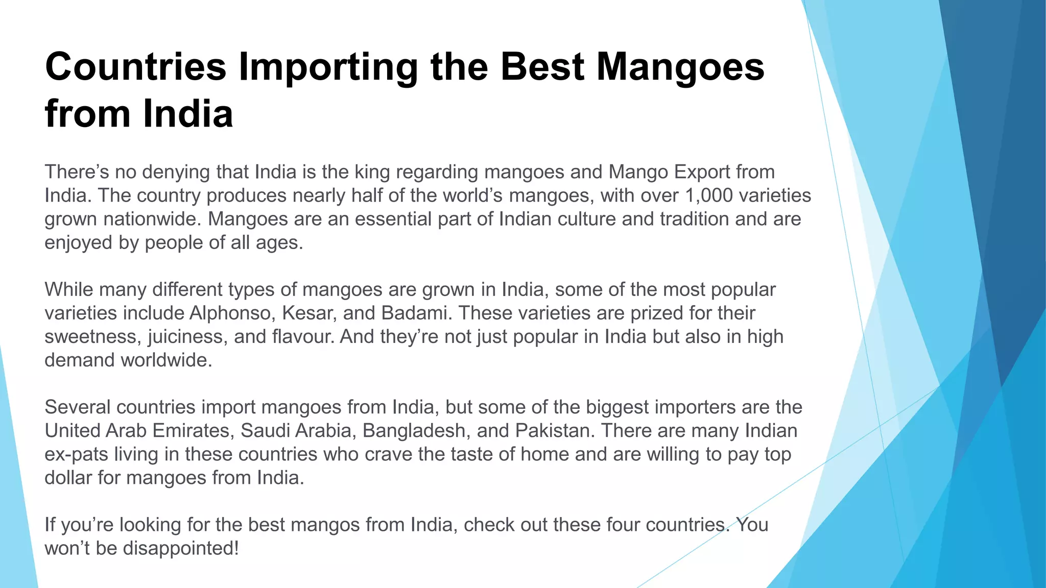 Mango Export From India Varieties of Indian Mangoes.pdf