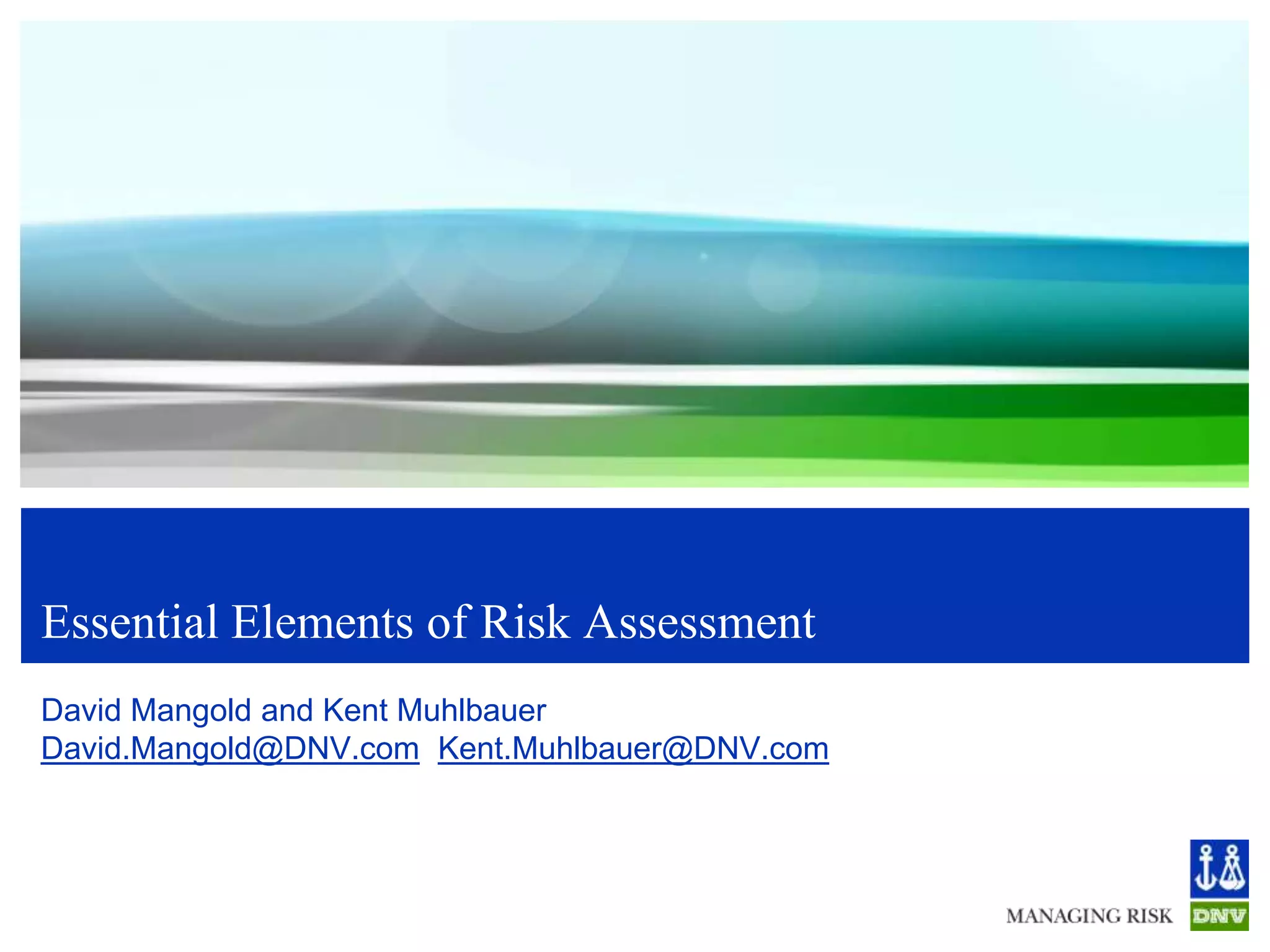 Mangold essential elements of risk assessment | PPTX