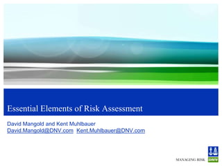 Mangold essential elements of risk assessment | PPTX