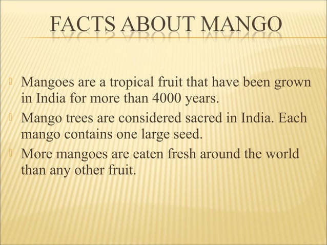 Mango Processing PPT of Pakistan | PPT