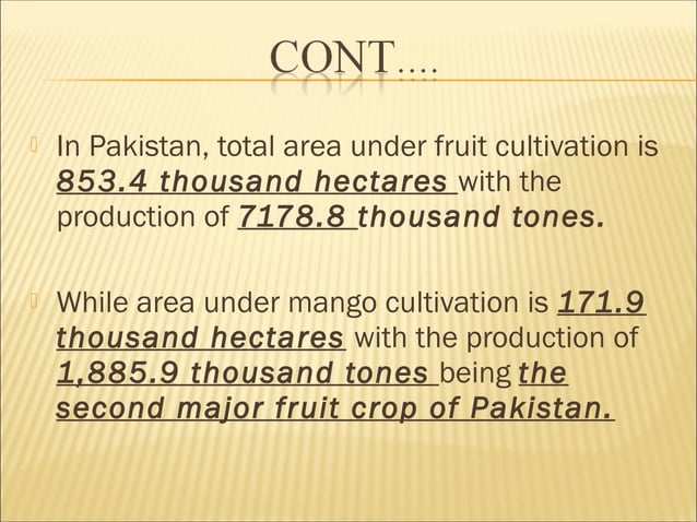 Mango Processing PPT of Pakistan | PPT