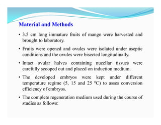 Somatic embryogenesis in mono and poly embryonic varieties of mango | PDF