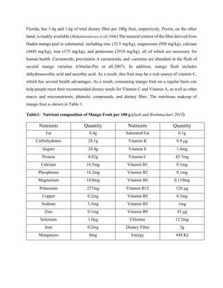 Mango: The king of Fruits and It's Micronutrients | PDF