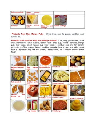 MANGO FRUIT PROCESSING WASTES AND RESIDUES UTILIZATION FOR FOOD AND ...