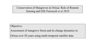 Mangrove conservation planning using remote sensing | PPTX