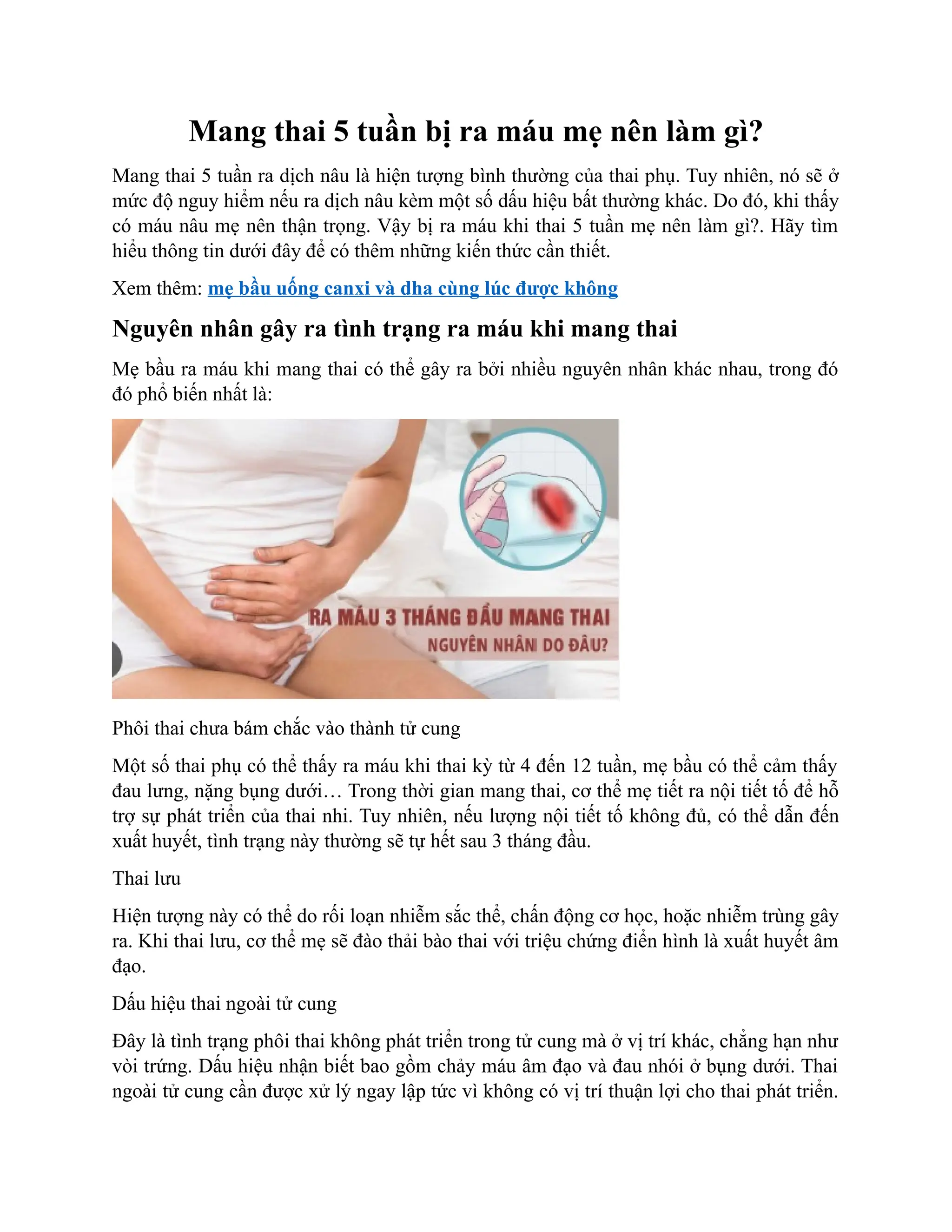 Mang thai 5 tuần bị ra máu mẹ nên làm gì.docx