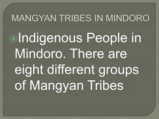 mangyan music of mindoro.pptx | Music | Entertainment