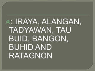 mangyan music of mindoro.pptx | Music | Entertainment