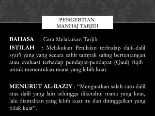Manhaj-Tarjih-Muhammadiyah untuk tingkat menengah | PPTX