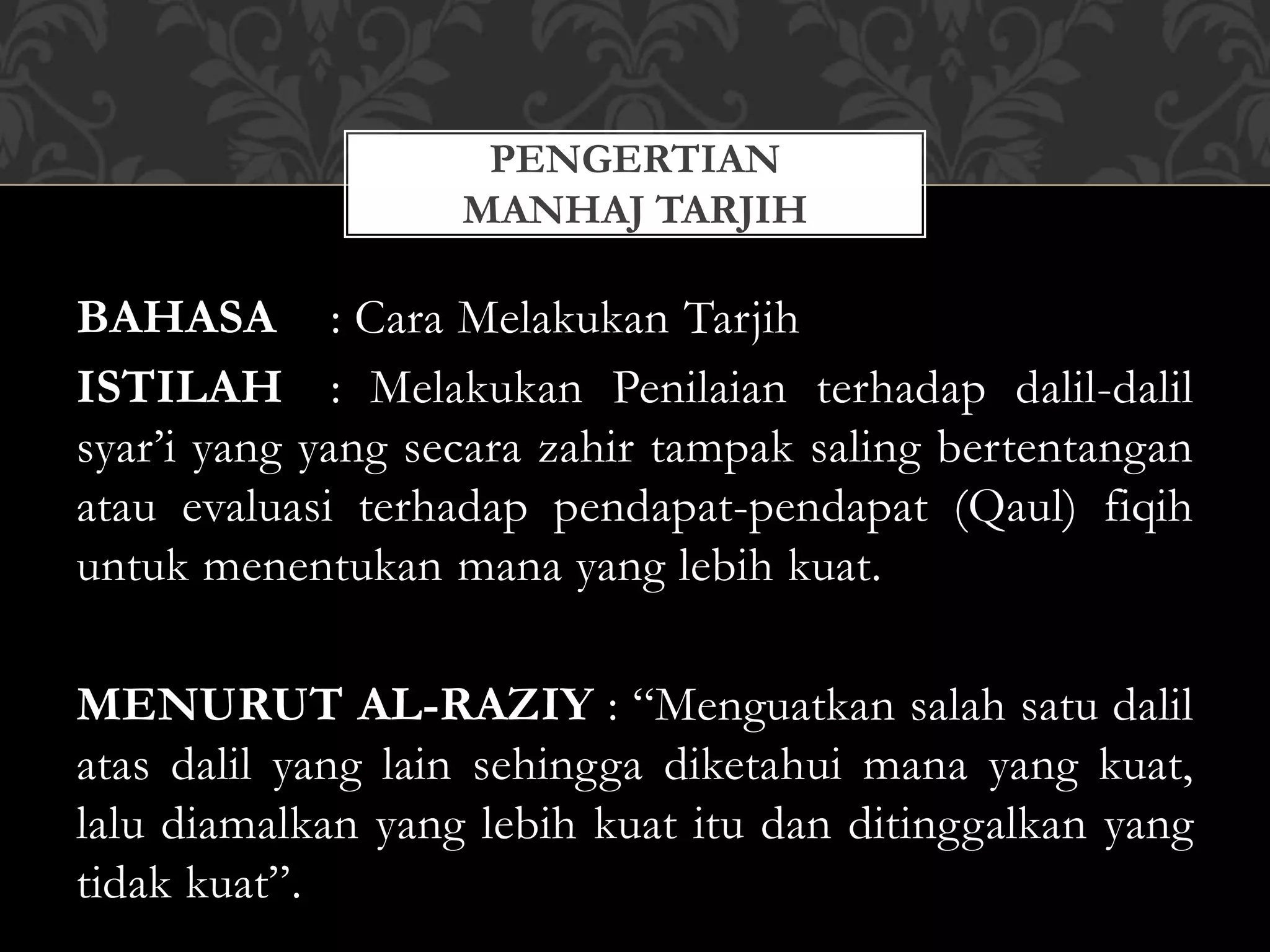 Manhaj Tarjih Muhammadiyah | PPTX