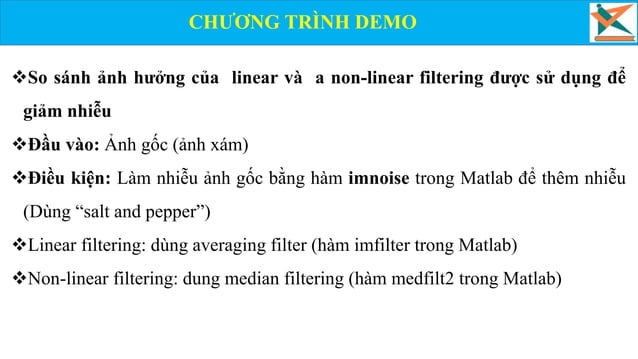 linear filtering & Non-linear filtering | PPTX
