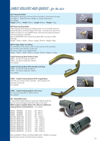 Manhole Cable Rollers for Ducts - Cable Roller RR3 | PDF