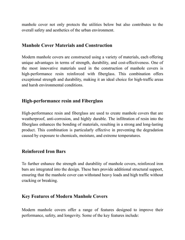 Manhole Covers_ Design, Durability & Innovation.pdf | Civil Engineering ...