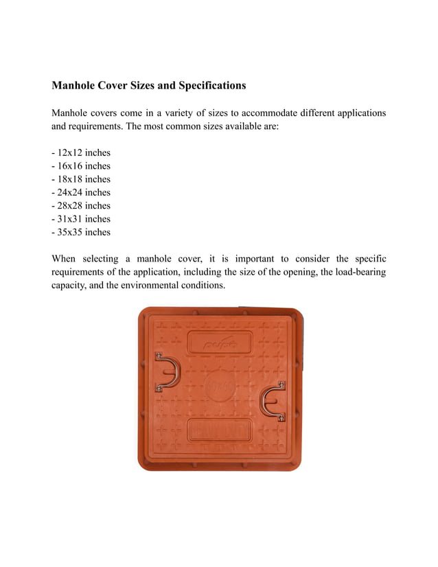 Manhole Covers_ Design, Durability & Innovation.pdf | Civil Engineering ...